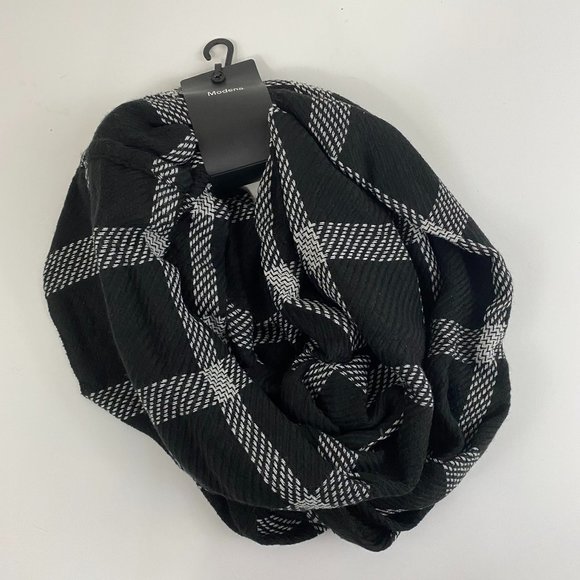 Modena | Accessories | Modena Infinity Scarf Black And White Plaid ...